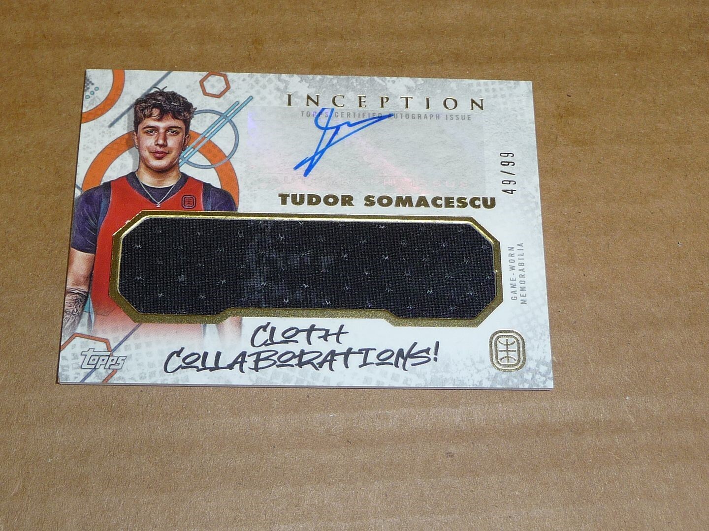2022/23 Topps Inception OTE TUDOR SOMACESCU AUTOGRAPH/AUTO JERSEY CLOTH ...
