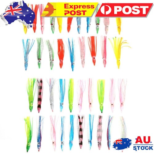 20pcs 4.5in Hoochie Squid Skirt Saltwater Fishing Lure Mix Color | eBay