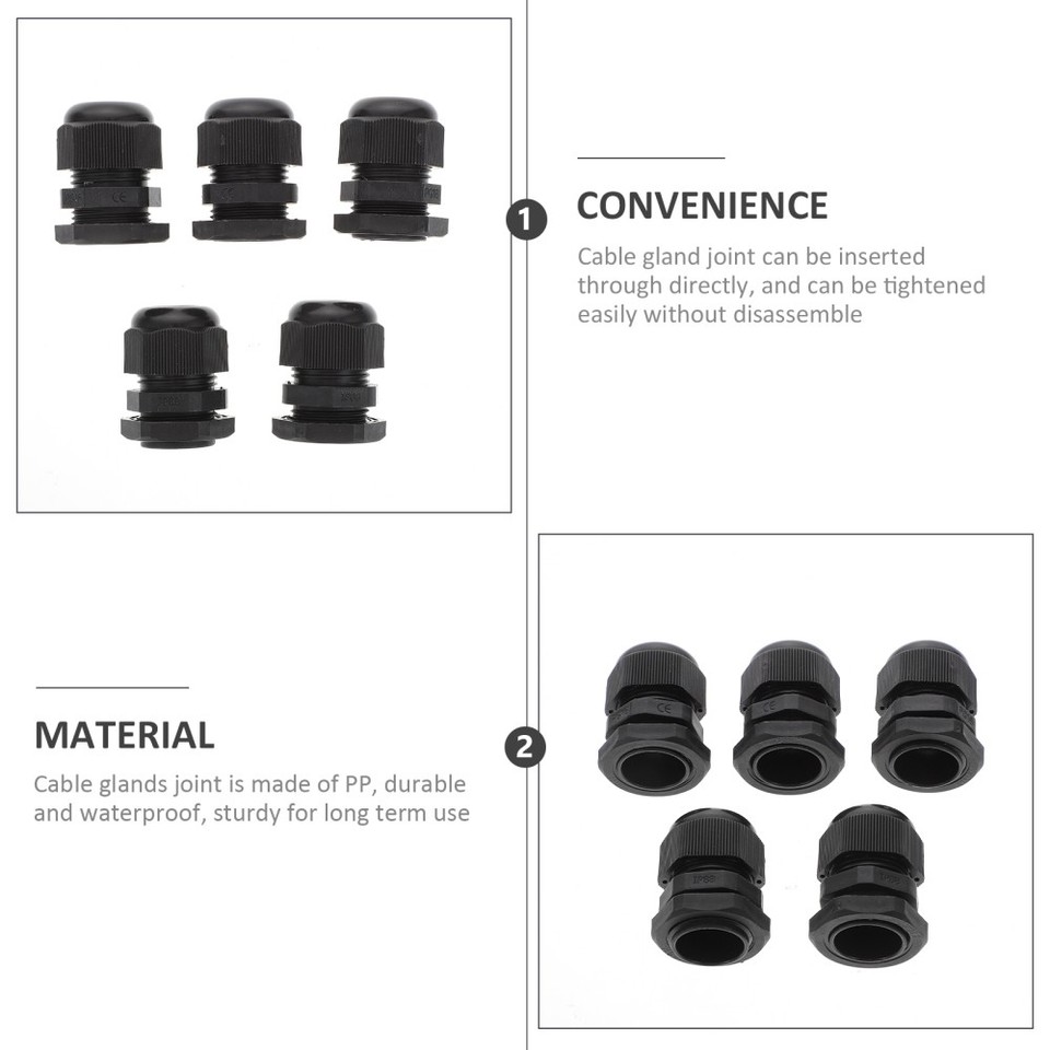 100 Pcs Waterproof Cable Connector Bushing Joints Strain Relief Cord ...