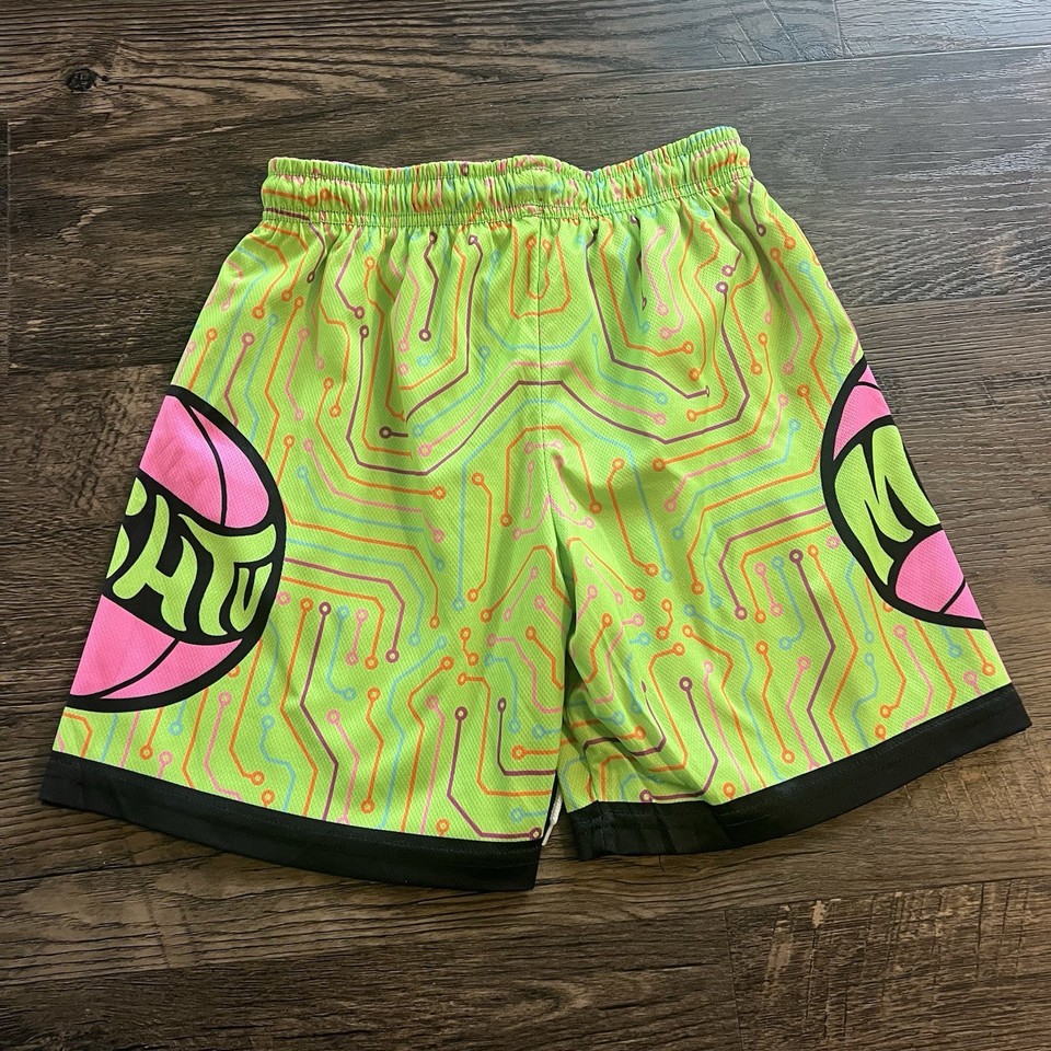 2025 Mshtv Camp Game Shorts Reversible Neon Shorts Green Purple Youth ...