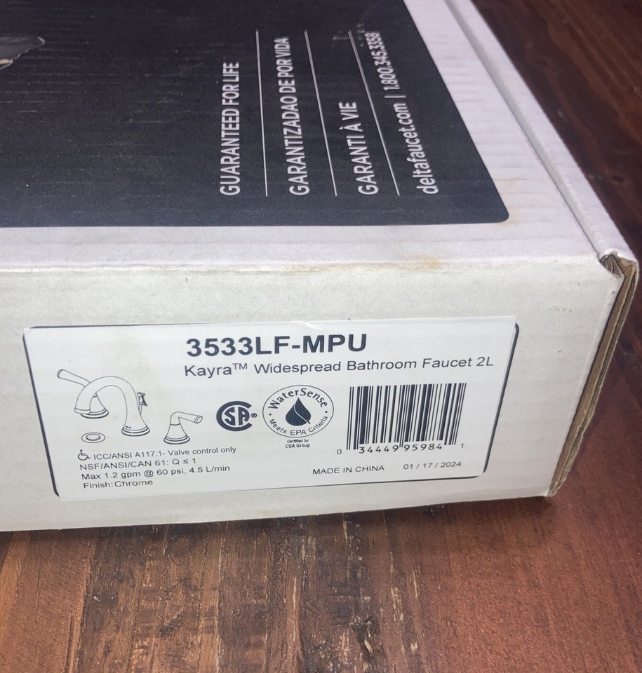 Delta Kayra Two Handle Widespread Bathroom Faucet 3533LF-MPU, Chrome | eBay