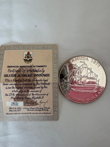 BERMUDA 1977 SILVER JUBILEE 25 dollar BU in plastic wallet | eBay UK