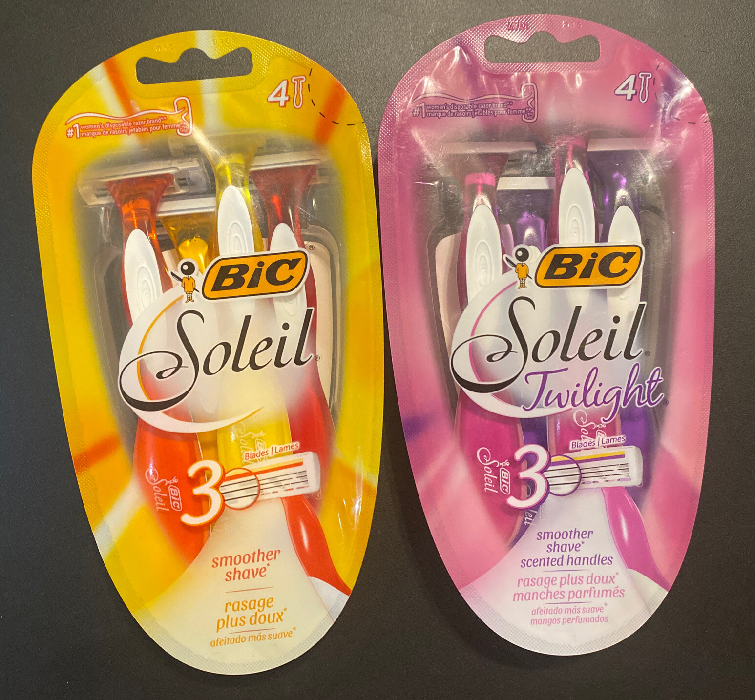 2 Bic Soleil Triple Blade Disposable Razors, Smoother Shave 4ct 3 Blade ...