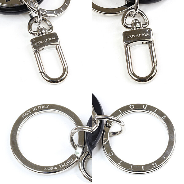 Louis Vuitton Keychain Lv Circle Key Ring Bag Charm M00741 Silver Black ...