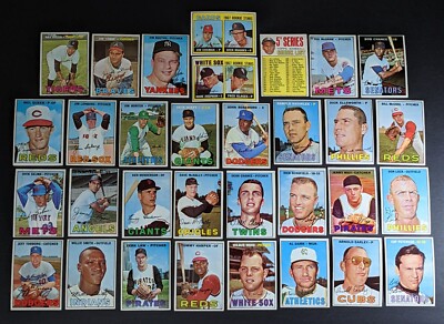 1967 Topps Baseball Starter Set 32 Cards Clemente Checklist Catfish ...