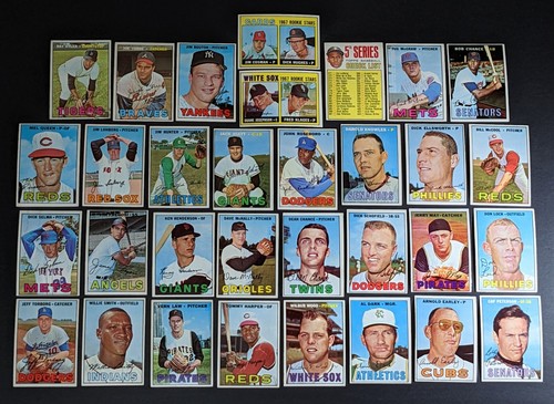 1967 Topps Baseball Starter Set 32 Cards Clemente Checklist Catfish ...