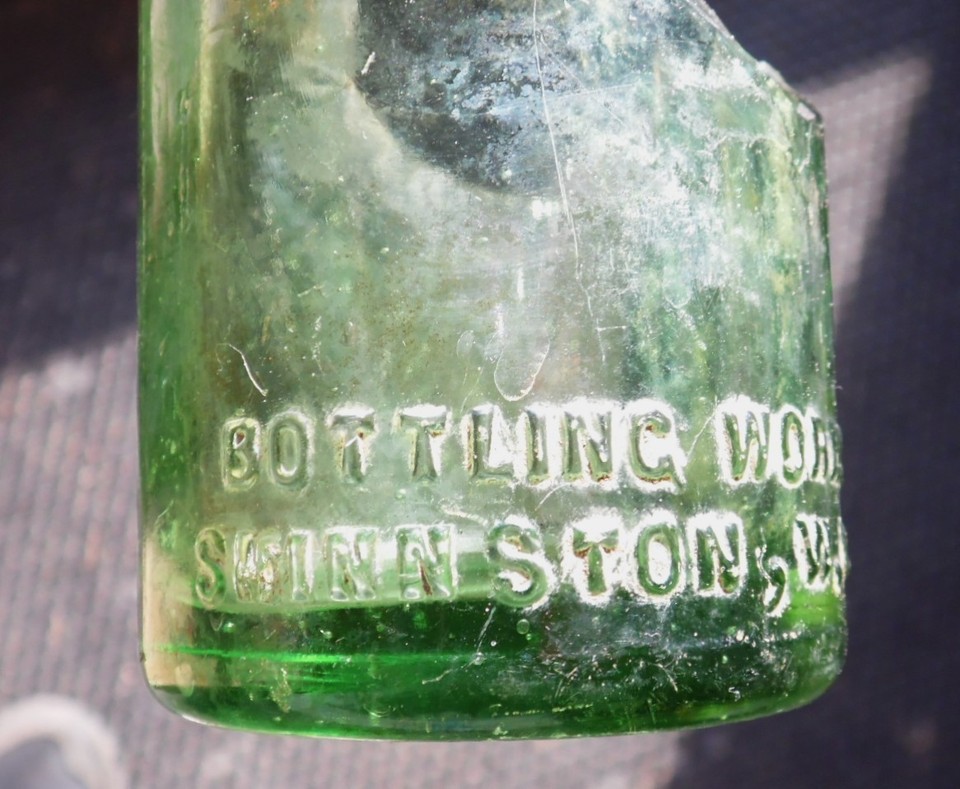 3 Ultra Rare GREEN Pepsi Cola Soda Bottle Shards Shinnston WV Embossed ...