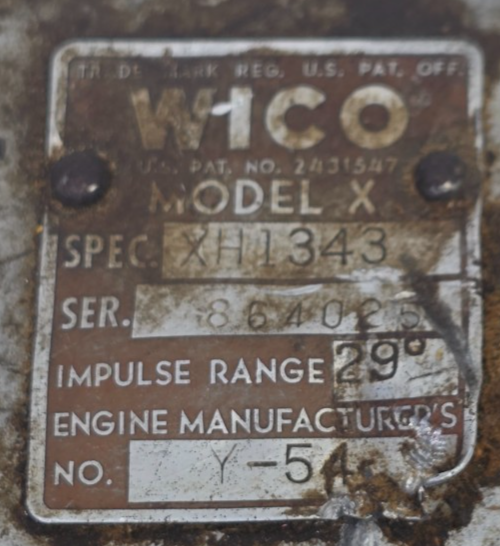 WICO ~ Model X ~ XH-1343 ~ Y-54 4 Cylinder Engine Tractor Magneto | eBay