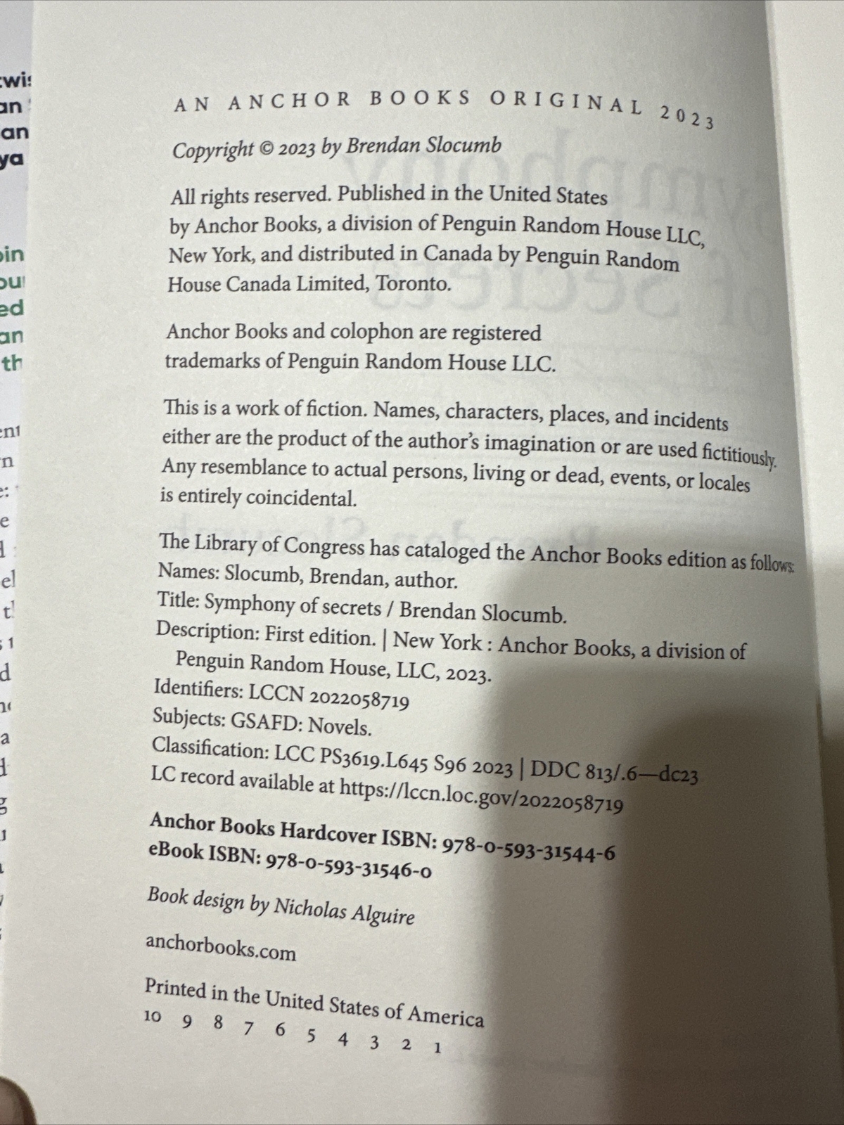 Symphony of Secrets : A Novel by Brendan Slocumb (2023, Hardcover) for ...