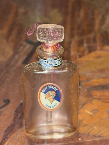 Antique Joubert BLUE WALTZ Miniature Perfume Bottle Glass Stopper Nice ...