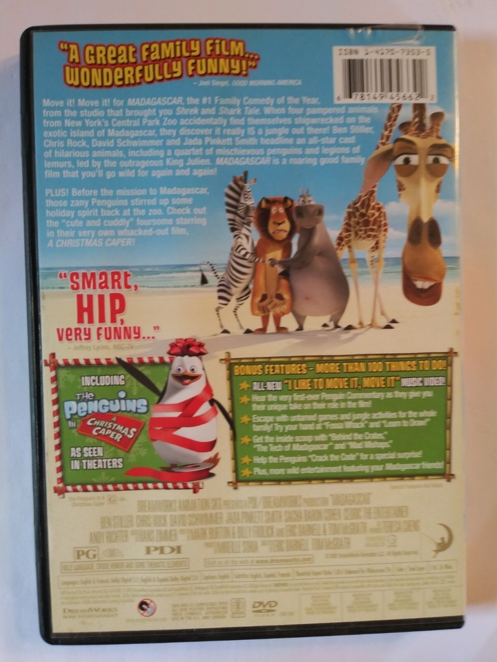Madagascar (DVD, 2005, Widescreen) 678149456622 | eBay