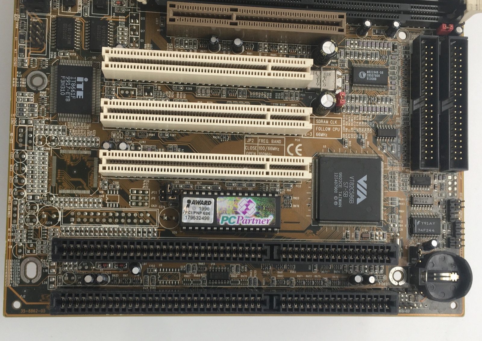 Slot 1 motherboard - PCPartner VIB862D - VIA Apollo Pro - TESTED,2X ISA ...