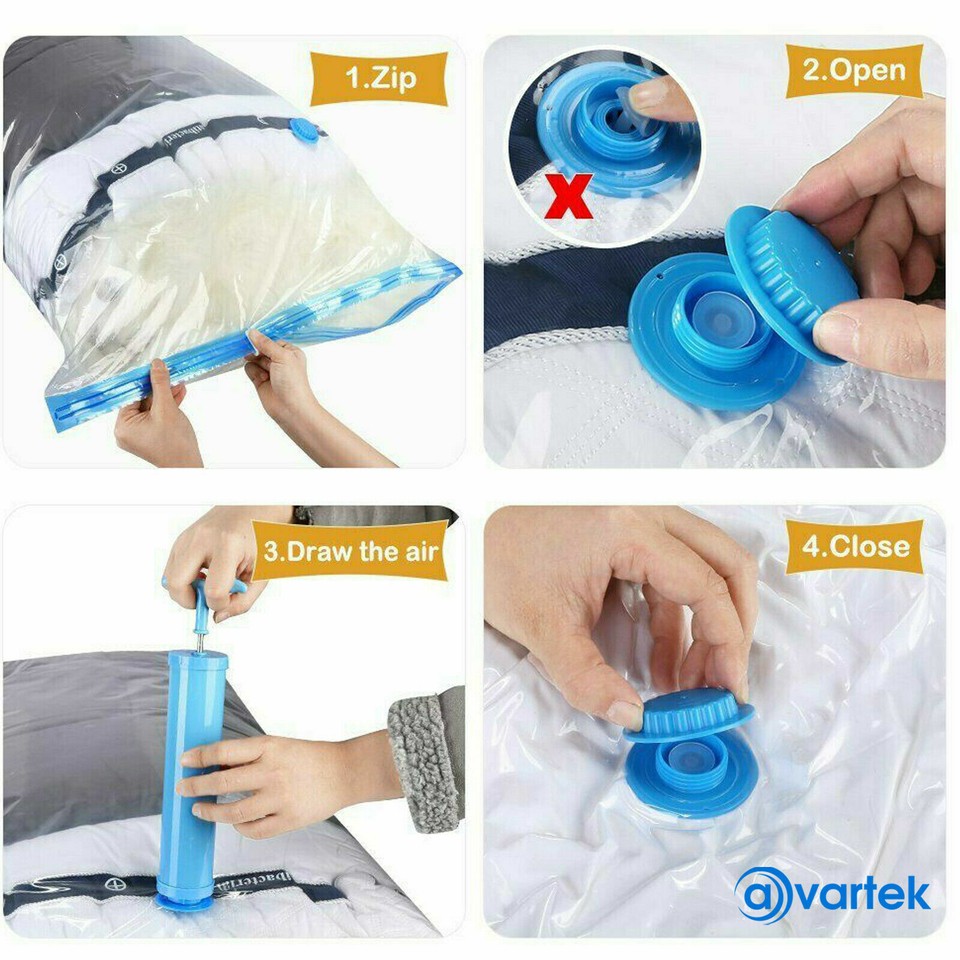 6 x STRONG VACUUM STORAGE SPACE SAVING BAGS VAC BAG SPACE SAVER VACCUM ...