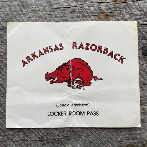 Vintage Arkansas Razorback Locker Room Pass Special Admission Card 80’s ...