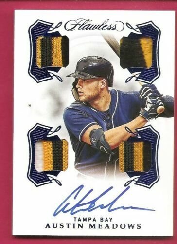 Austin Meadows Sapphire Quad Patch Signature /15 2020 Panini Flawless ...
