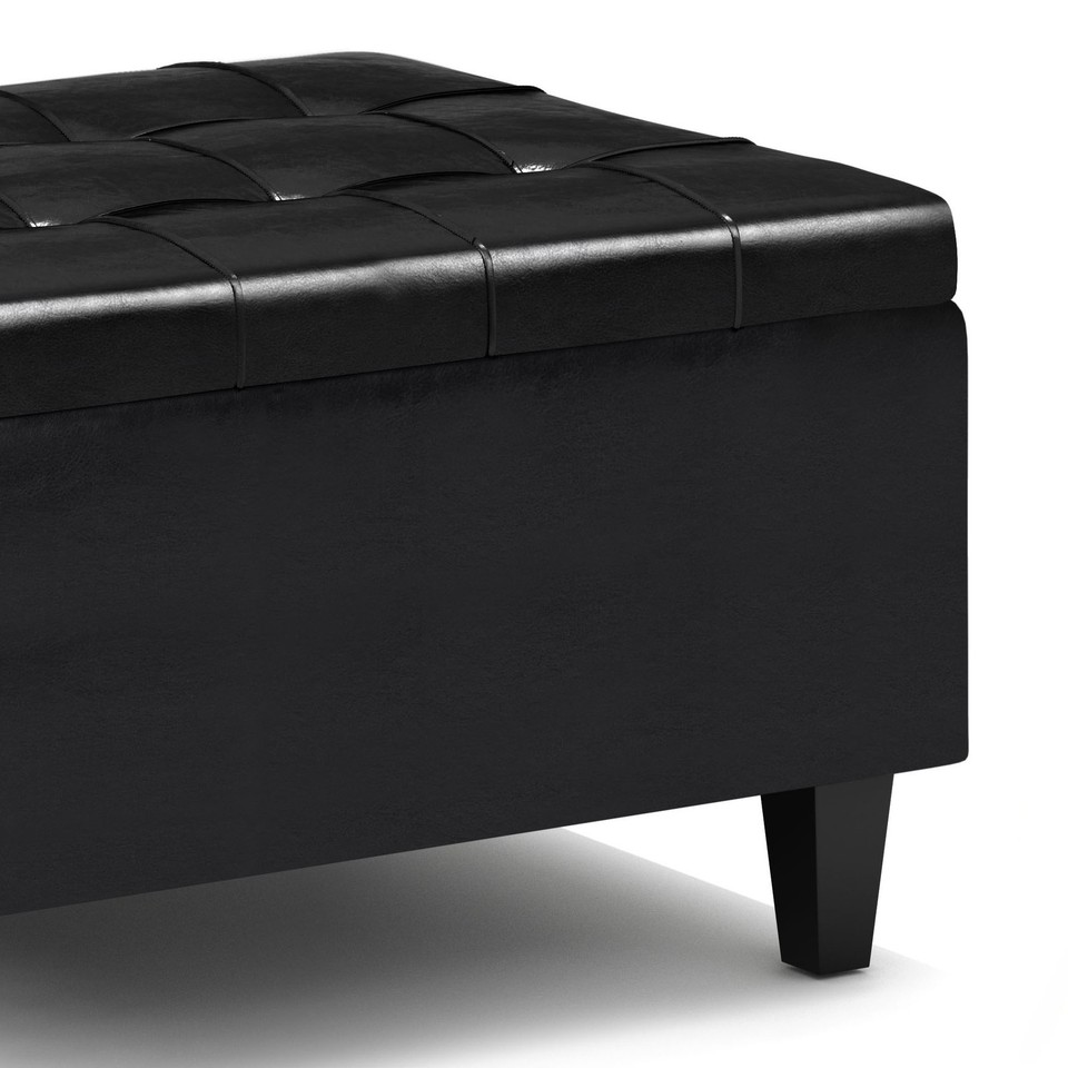 Harrison - Small Coffee Table Storage Ottoman - Midnight Black | eBay