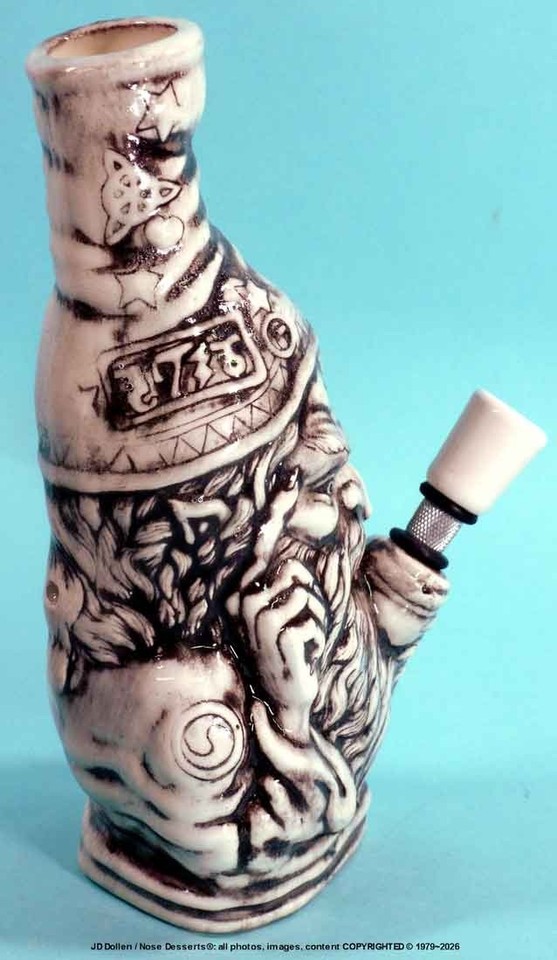 Magic Merlin Wizard Vintage Ceramic Glass Tobacco Bong Water Pipe Rumph ...