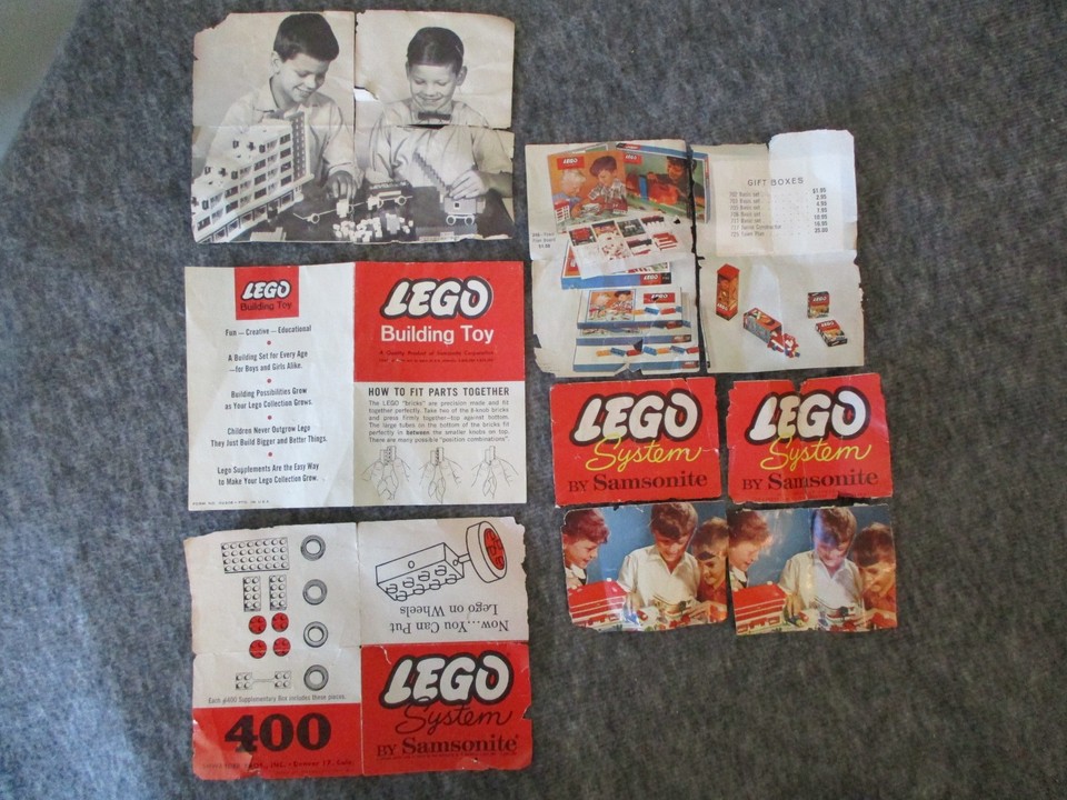 VINTAGE LEGO by SAMSONITE 1960's LOT 6 Lbs MIXED BLOCKS/BOARDS/TREES ...