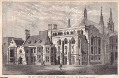 1870 : THE CITY LIBRARY & MUSEUM, GUILDHALL, LONDON. HORACE JONES ...