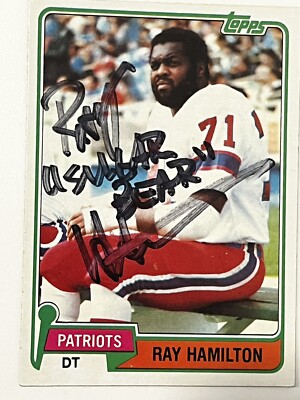 Ray Hamilton Signed NEW ENGLAND PATRIOTS 1981 Card | eBay