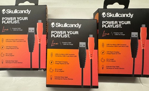 3/$19.99 Skullcandy "Line" 4 ft Charging Cable (S7RCM-P749) | eBay