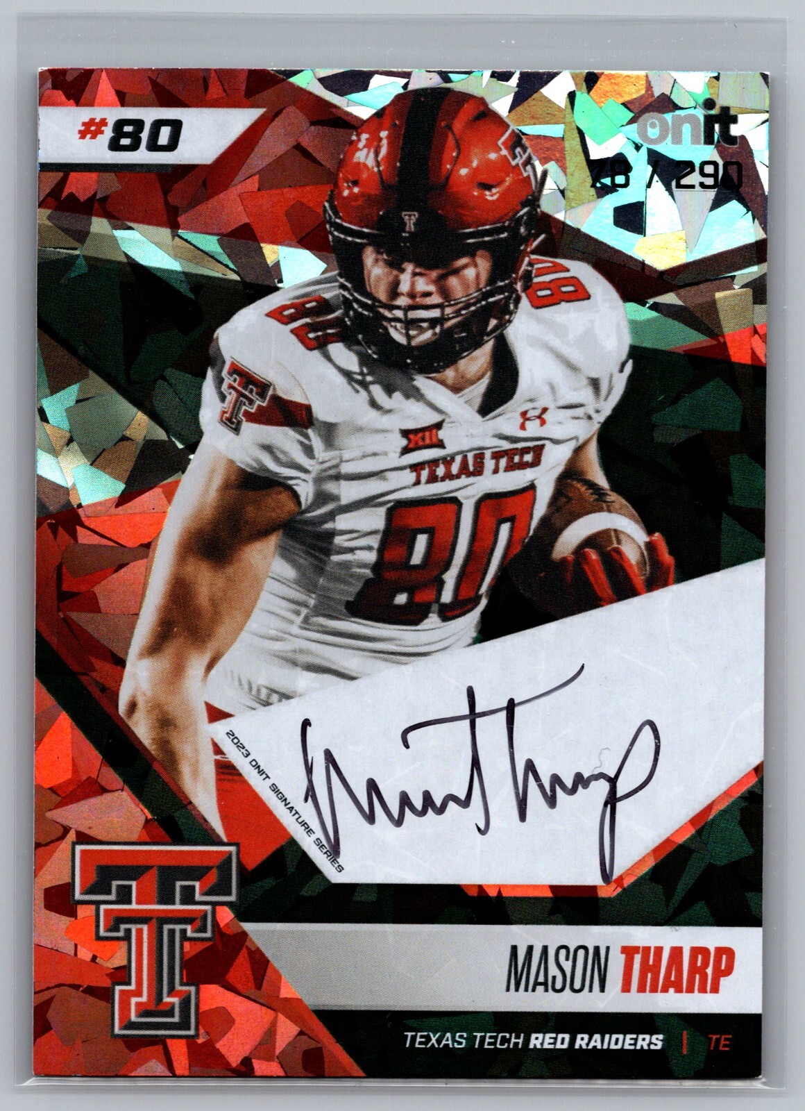 Mason Tharp 2023 ONIT Texas Tech Red Raiders AUTO #91 Football Card ...