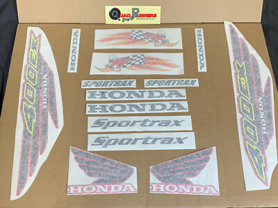 99-04 HONDA 400EX PLASTICS STICKERS DECALS OEM REPLACEMENT RED BLACK ...