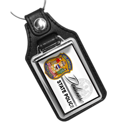 Thin Blue Line Delaware State Police Designs Faux Leather Key Ring | eBay