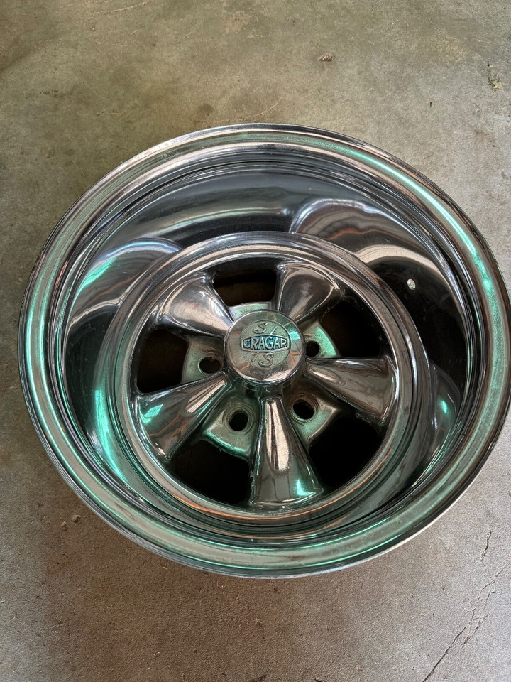 1 14x10 Cragar SS Wheel Deep Dish Uni-Lug Chrome w Original s/s Cap | 4 ...