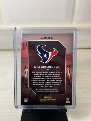 2023 Zenith Will Anderson Jr Rookie Stallions #/50 Patch RC Texans #RS ...