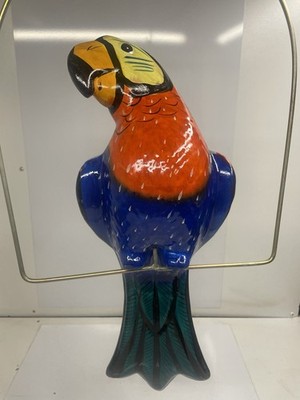 XLg Talavera Parrot Bird Animal Ceramic Mexican Pottery Hanging Patio ...