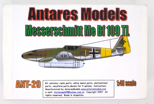 Antares Messerschmitt Me Bf 109 TL 1:48 ANT-29 Model Kit Jet Powered ...