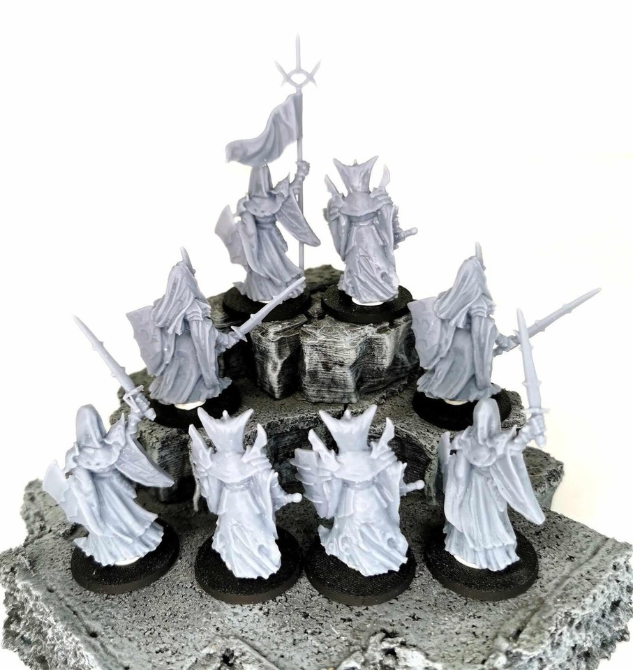 8 Black Numenorean proxy 3D printed models. NOT official product. Fit ...