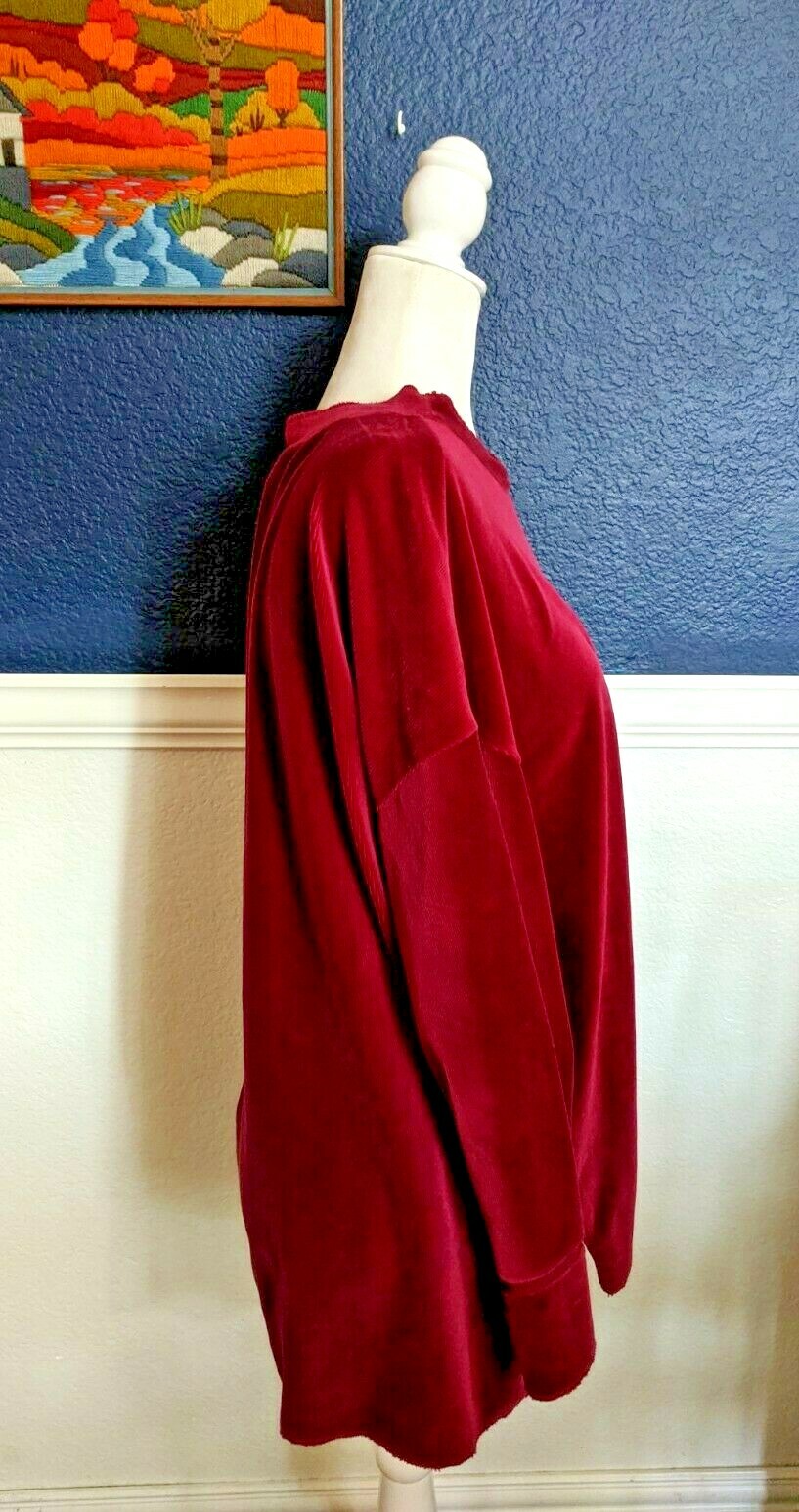 J. Jill Stretch Velvet Maroon Velour Cowl Neck Sz Med… - Gem
