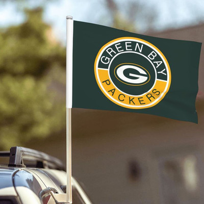 Green Bay Packers Fans Car Flags 2PCS 2-Sided Print Window Flags Car ...