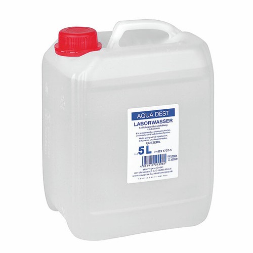 Aqua Dest destilliertes Wasser, 5 Liter Kanister Laborwasser ...