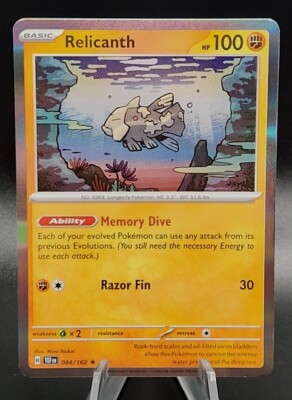 1x Relicanth 084/162 Pokemon TCG Scarlet & Violet Temporal Forces Holo ...