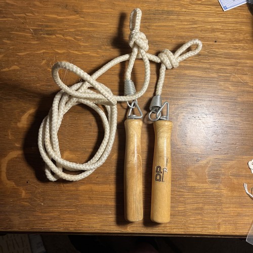 Vintage Handmade Boxing Jump Rope 8 Ft. Weighted Wood Handles VTG ...