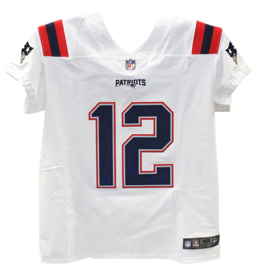 Tom Brady Signed New England Patriots Nike White Elite Jersey FAN 39510 ...