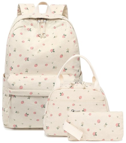 School Backpack Set, Teen Girls, Lunch Box, Pencil Case, Lightweight ...