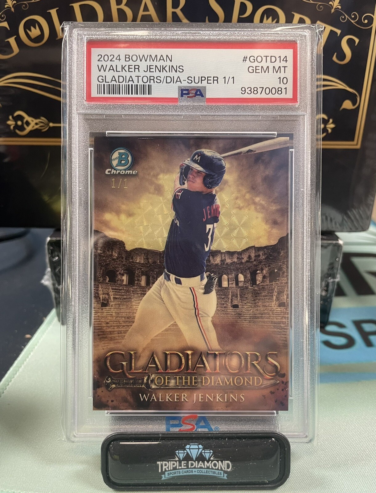 2024 Bowman Chrome Walker Jenkins Gladiators/Diamond Superfractor #1/1 ...