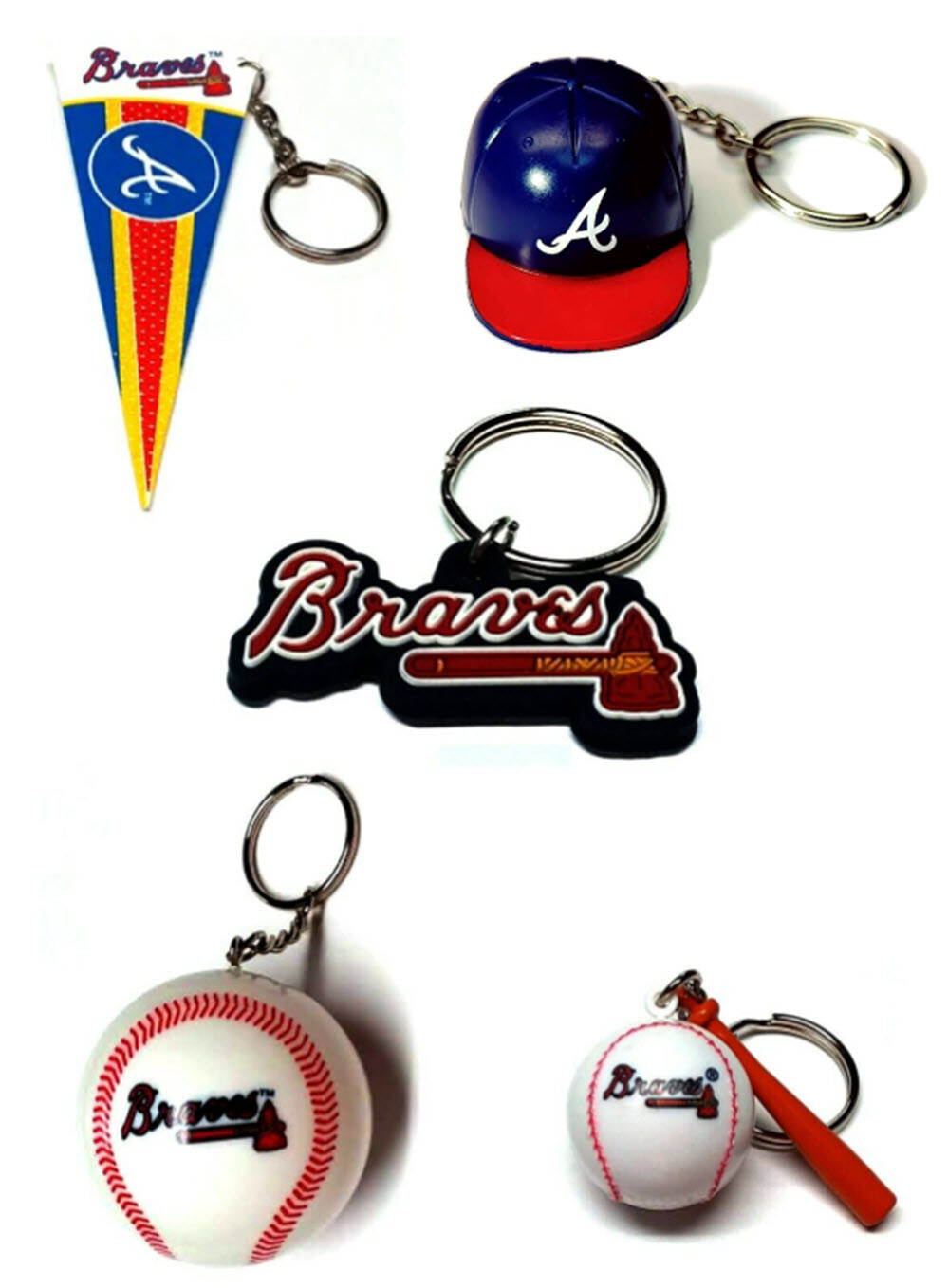 ATLANTA BRAVES MLB BASEBALL LICENSED KEYCHAIN BACKBACK PULL GIFT YOU ...