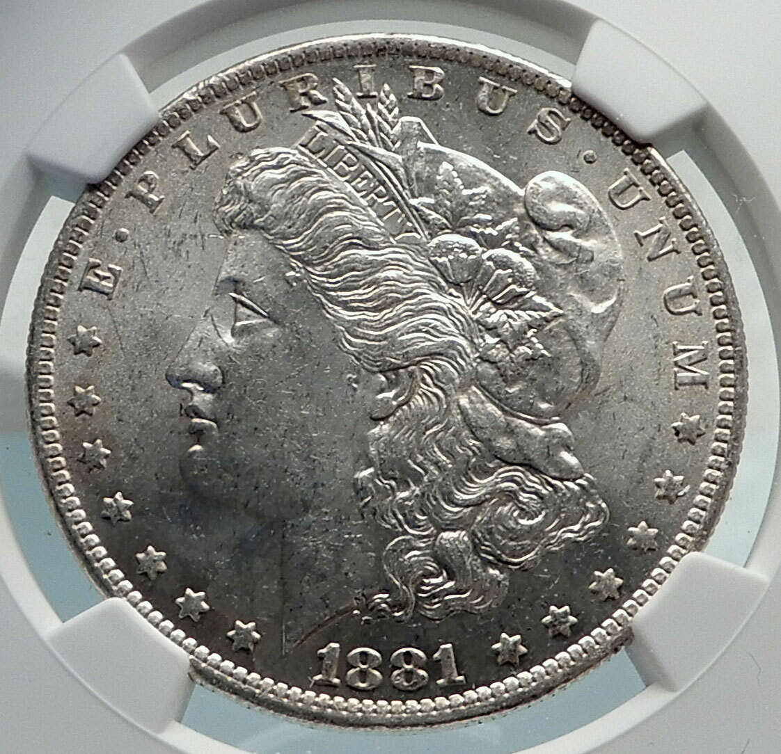 1881 UNITED STATES of America SILVER Morgan US Dollar Coin EAGLE NGC MS ...