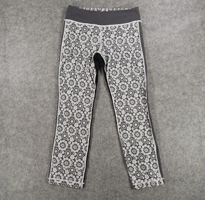 Lululemon Pants Women 8 Gray Black Athletic Legging Luon Yoga Workout ...