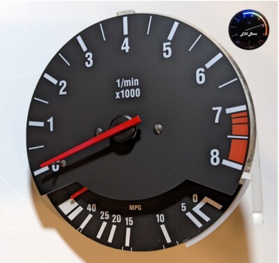 E30 8K 8000 RPM Instrument Cluster Tachometer Overlay Gauge Face for ...