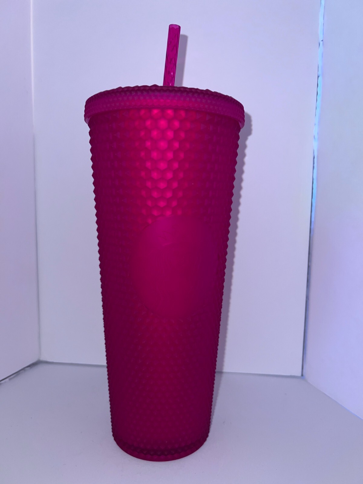 Starbucks 2023 Ruby Hot Pink Soft Touch Studded Tumbler Cold Cup Venti ...