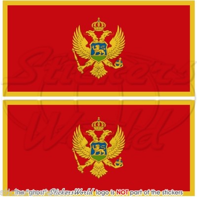 MONTENEGRO Drapeau MONT N GRINE Vinyle Stickers Autocollant 75mm x2 ...