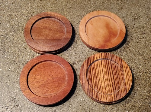 Set of 8 Hand Turned Wood Stacking Coasters - assorted woods | eBay