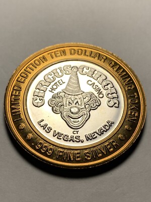 **Circus Circus Las Vegas Limited Edition $10 Gaming Token .999 Silver ...