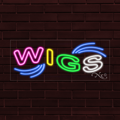 BRAND NEW "WIGS" w/LOGO 30x12x1 INCH LED FLEX WINDOW/WALL INDOOR SIGN ...
